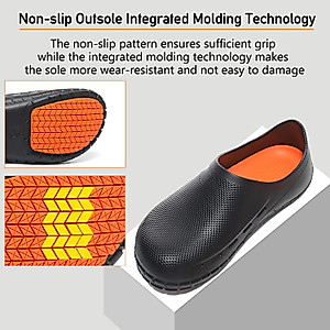 JSWEI Chef Shoes for Men Nonslip Water Proof Clogs Comfortable Shoes for Gardener Indoor and Outdoor for Kitchen Office Zapatos de Cocina para Hombres Black 11.5