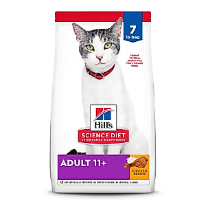 Hill's Science Diet Adult 11+, Senior Adult 11+ Premium Nutrition, Dry Cat Food, Chicken Recipe, 7 lb Bag