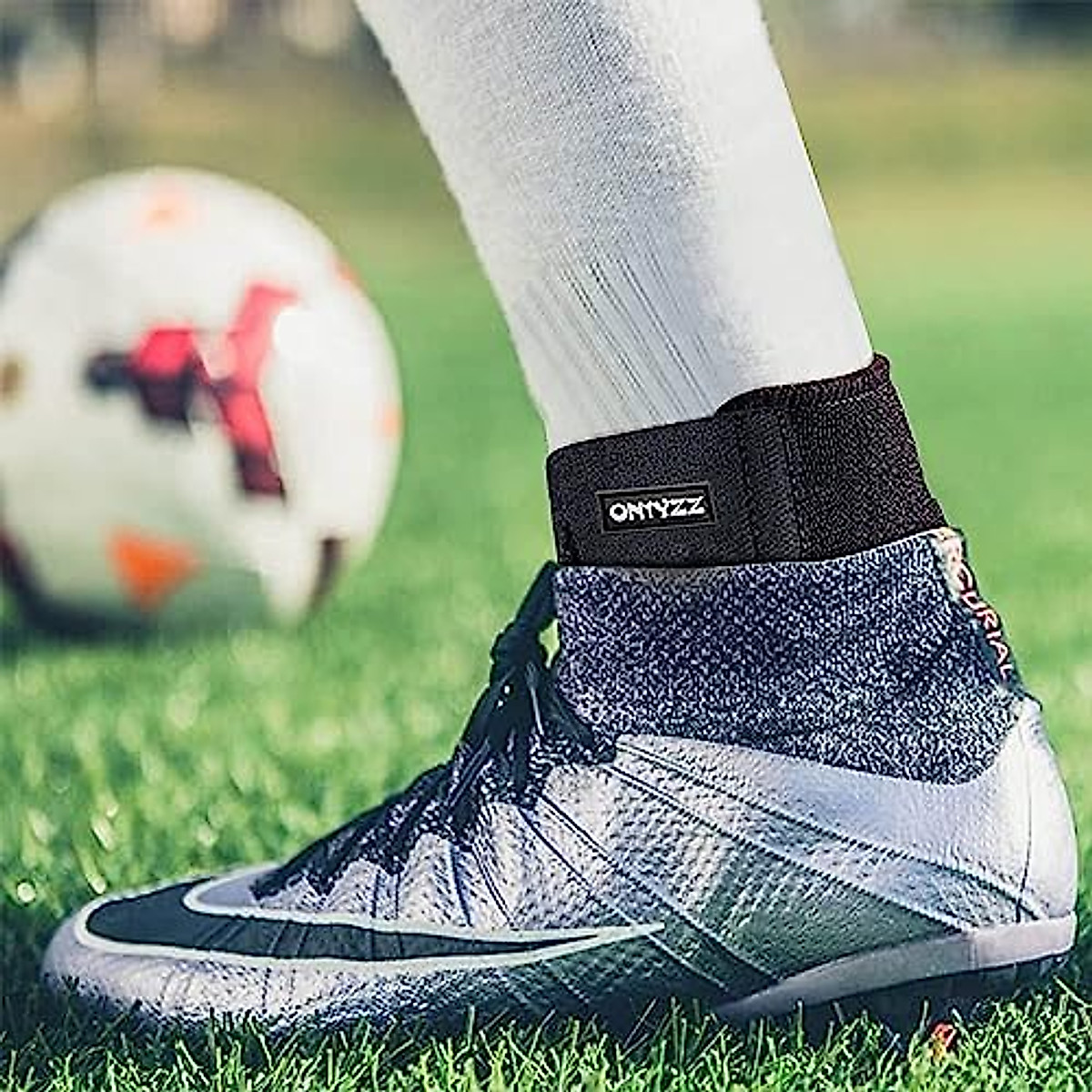 ONTYZZ 1 Pair Kids Ankle Brace Ankle Compression Sleeve Adjustable Ankle Support Brace for Football Basketball Dancing Black/S