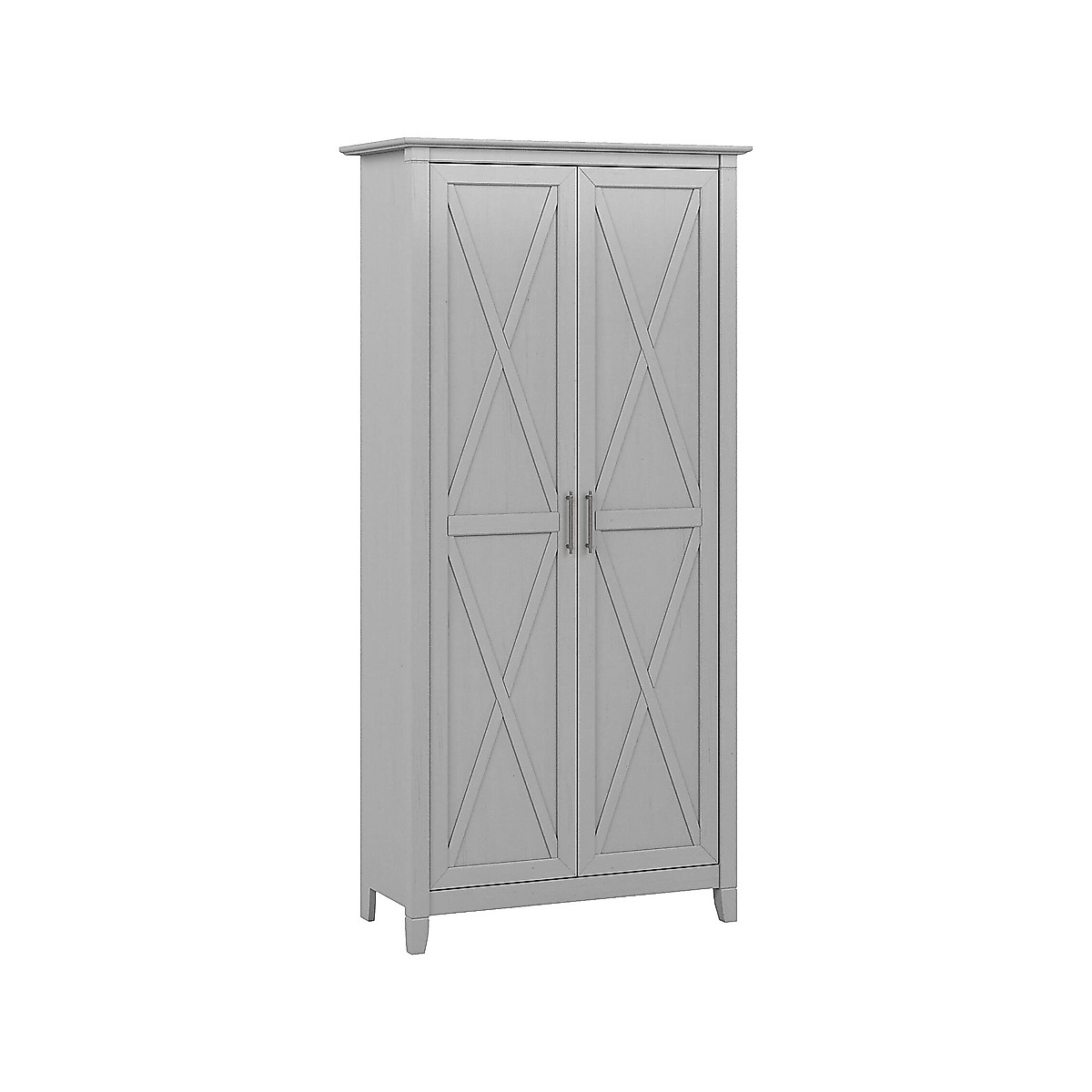 Bush Furniture Key West Tall Storage Cabinet with Doors in Cape Cod Gray