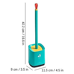 SAAKO Silicone Toilet Bowl Brush Plastic Toilet Brush Home Bathroom Toilet Cleaner Brush with Vent Holder for Bathroom Accessories