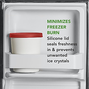 Tovolo Stackable Sweet Treat Ice Cream Tub with Tight-Fitting Silicone Lid Freezer Storage Container for Sorbet & Gelato, BPA-Free & Dishwasher-Safe, 1-Quart, Oyster Gray