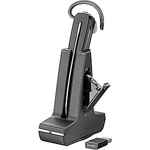 Plantronics - Savi 8245 UC- Wireless DECT Single In-Ear(Mono)Convertible (3 wearing styles)-Noise Cancelling Mic-Unlimited Talk Time-Connects to Deskphone/PC Mac-Works with Teams (Certified), Zoom