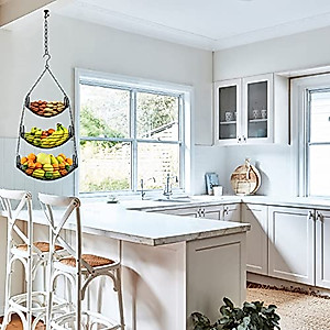 Blue Donuts 3 TIER BLACK HANGING OVAL BASKET