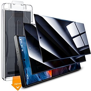 UniqueMe for Samsung Galaxy S23 Ultra Privacy Screen Protector, [Automatic Sticking] 9H Full Coverage S23 Ultra Screen Tempered Glass Anti-Spy Bubble Free Case Friendly - 2 Pack