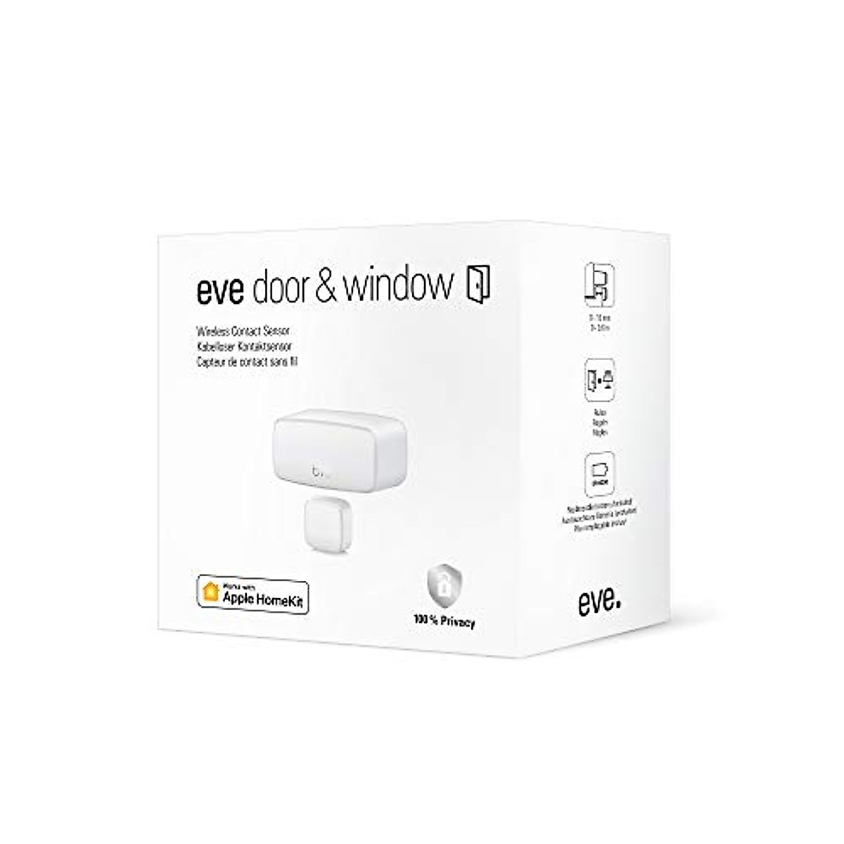 Eve Door & Window - Apple HomeKit Smart Home Wireless Contact Sensor for Windows & Doors, Automatically Trigger Accessories & Scenes, App Notifications