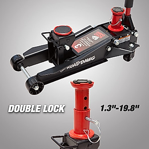 ATZ830027HD Torin Hydraulic Low and High Profile Professional Grade Foldable Garage Service/Floor Jack with Quick Lift Pump, 3 Ton (6,600 lb) Capacity, Black