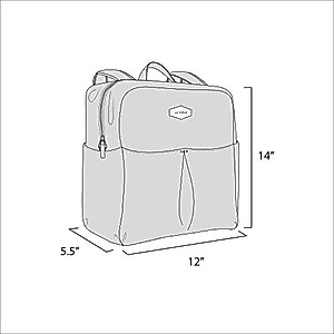 JJ Cole Popperton Boxy Backpack Diaper Bag, Ticking Stripe