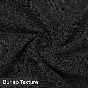 Deconovo Black Pillow Covers 18x18 Inch Set of 4, Faux Linen Throw Pillow Case, Couch Cushion Cover for Home Decor(18 x 18 Inch, Black, Set of 4, No Pillow Insert)
