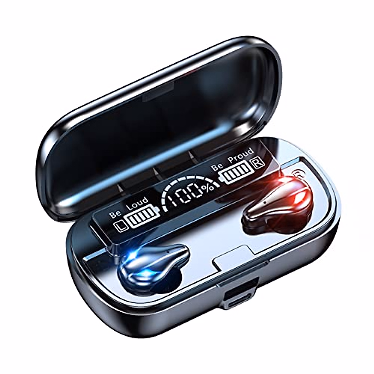 Wireless Earbuds Bluetooth in Ear Light-Weight Headphones Built-in Microphone Immersive Premium Sound with Charging Case NB4