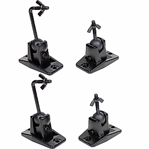 VideoSecu Universal Wall Ceiling Audio Speaker Mount for Home Theater Speaker Satellite Speaker Bracket - 4 Packs MS40B4 WN3