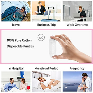 Women's Disposable 100% Cotton Underwear Ladies Briefs Panties for Travel Hotel Spa Hospital Stays Emergencies （5 Pieces, 2XL）