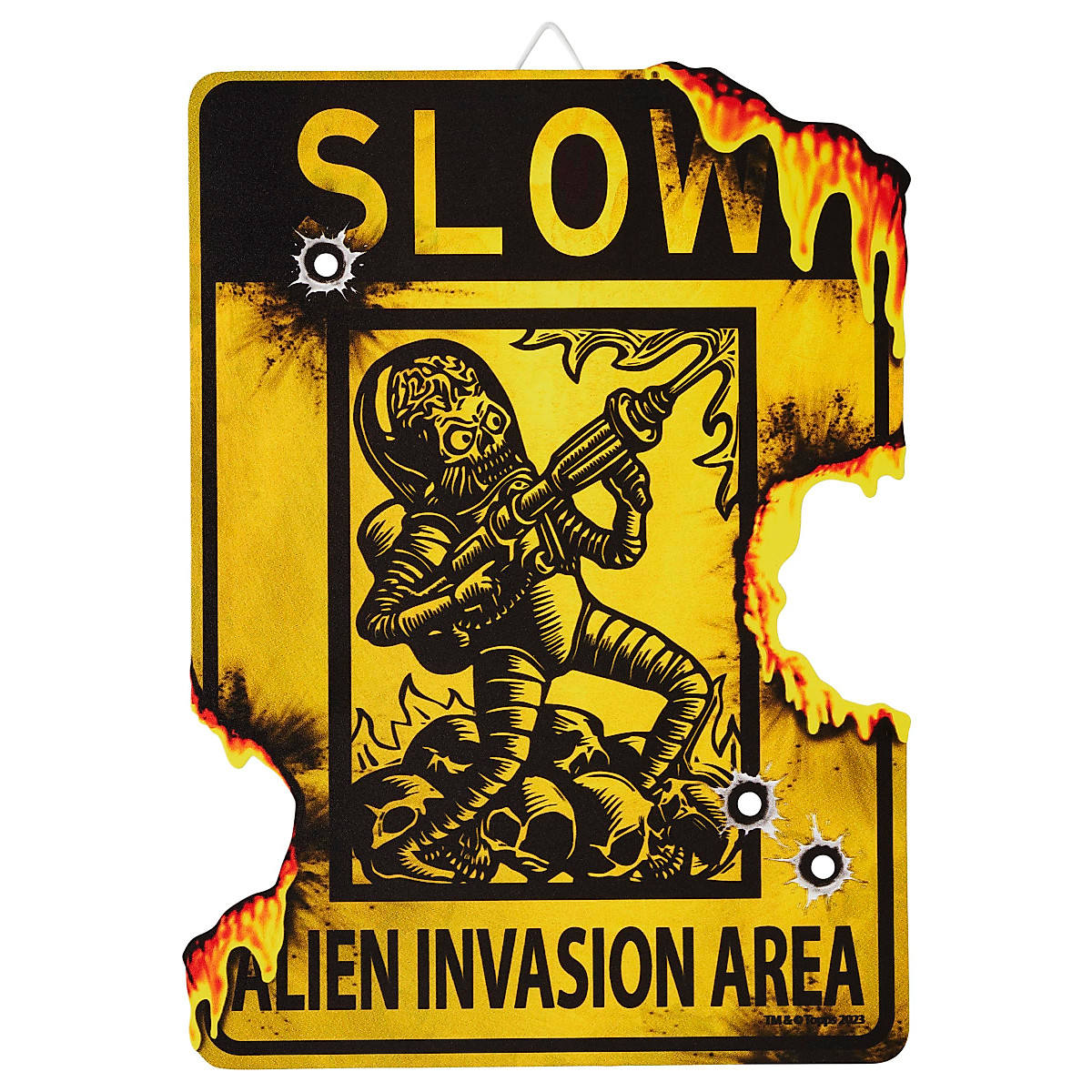 Spirit Halloween Mars Attacks! Alien Invasion Area Sign | Officially Licensed | Halloween Décor