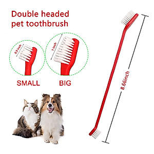 JUWANTU Dog Toothbrush Set of 8 – Dual Headed Dental Hygiene Brushes for Small to Large Dogs, Easy Teeth Cleaning & Dental Care,Dog Tooth Brushes for Small to Large Dogs, Cats, and Most Pets