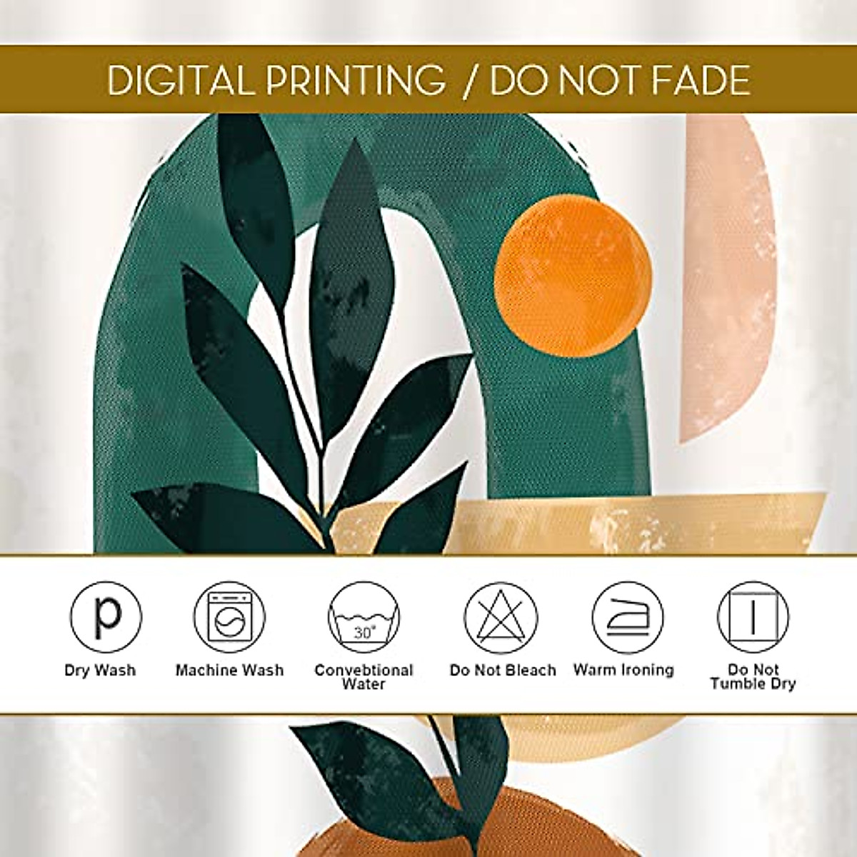 YEZEX Shower Curtain Set with 12 Hooks - Waterproof Polyester Fabric Shower Curtains for Modern Home Bathroom Decorations, Machine Washable, 72"x78"