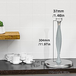 PARATO Paper Towel Holder Countertop, One-Handed Tear Paper Towel Holder Stand for Standard & Jumbo Rolls, Stainless Steel Paper Towel Holder with Anti-Slip Weighted Base for Kitchen Bathroom