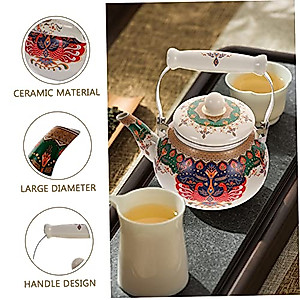 DECHOUS Enamel Kettle Porcelain Kettle Turkish Kettle Whistling Tea Pot Stainless Steel Water Jug Vintage Teapot Camping Kettle Retro Enamel Teakettle Stove Top Teakettle Pocking Teakettle