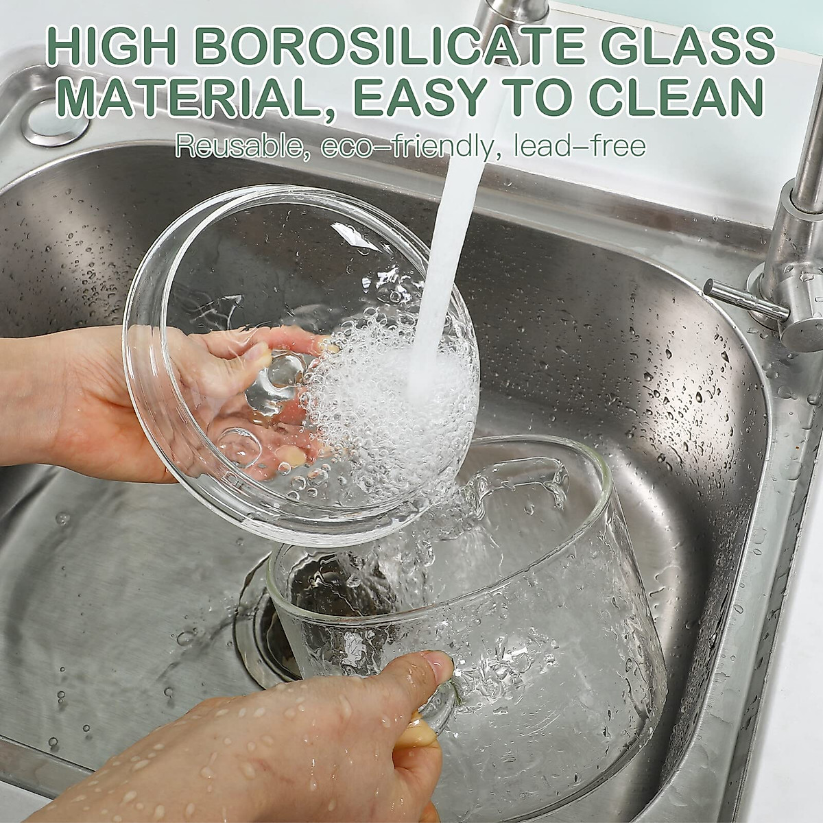 Glass Saucepan Heat- Resistant Borosilicate Glass Soup Pot Clear Pasta Instant Noodle Pot Pan Stew Cooker Baby Food Hot Pot with Lid 1900ml