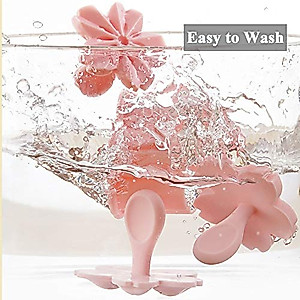 Cookie Press, 4 Styles Cookie Stamps Cherry Blossom Cookie Cutters Mold for Flower Cookies Pastry Accessories (Pink)