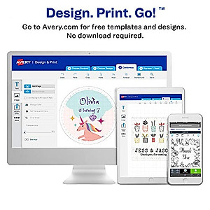 Avery Dark Transfer Paper for T-Shirts, 7.5" Diameter Pre Die-Cut Iron-On Circle Transfers, Print-to-the-Edge, 5 Sheets of Heat Transfer Paper, 5 Total (02233)