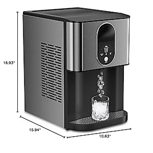 Kndko Nugget Ice Maker,Self Dispensing Pellet Ice Maker,44lbs/24H, Self Cleaning Ice Maker,3.3lbs Ice Storage,Nugget Ice Maker Dispenser,Countertop Nugget Ice Maker for Home Kitchen Bar Party Black