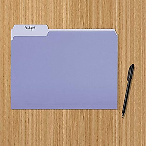 Amazon Basics File Folders, Letter Size, 1/3 Cut Tab, Lavender, 36-Pack