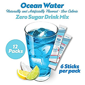Sonic Singles to Go Powdered Drink Mix, Ocean Water, 6 Sticks per Box, 3 Boxes included (18 Sticks Total)