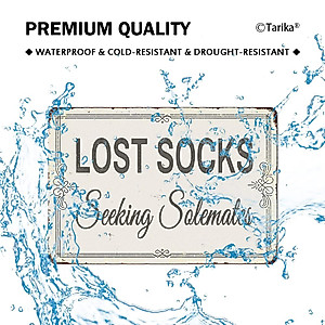 Lost Socks Seeking Solemates 20X30 cm Metal Retro Look Decoration Plaque Sign for Home Kitchen Bathroom Farm Garden Garage Inspirational Quotes Wall Decor