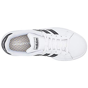 adidas men's Grand Court Sneaker, White/Black/White, 11.5 US