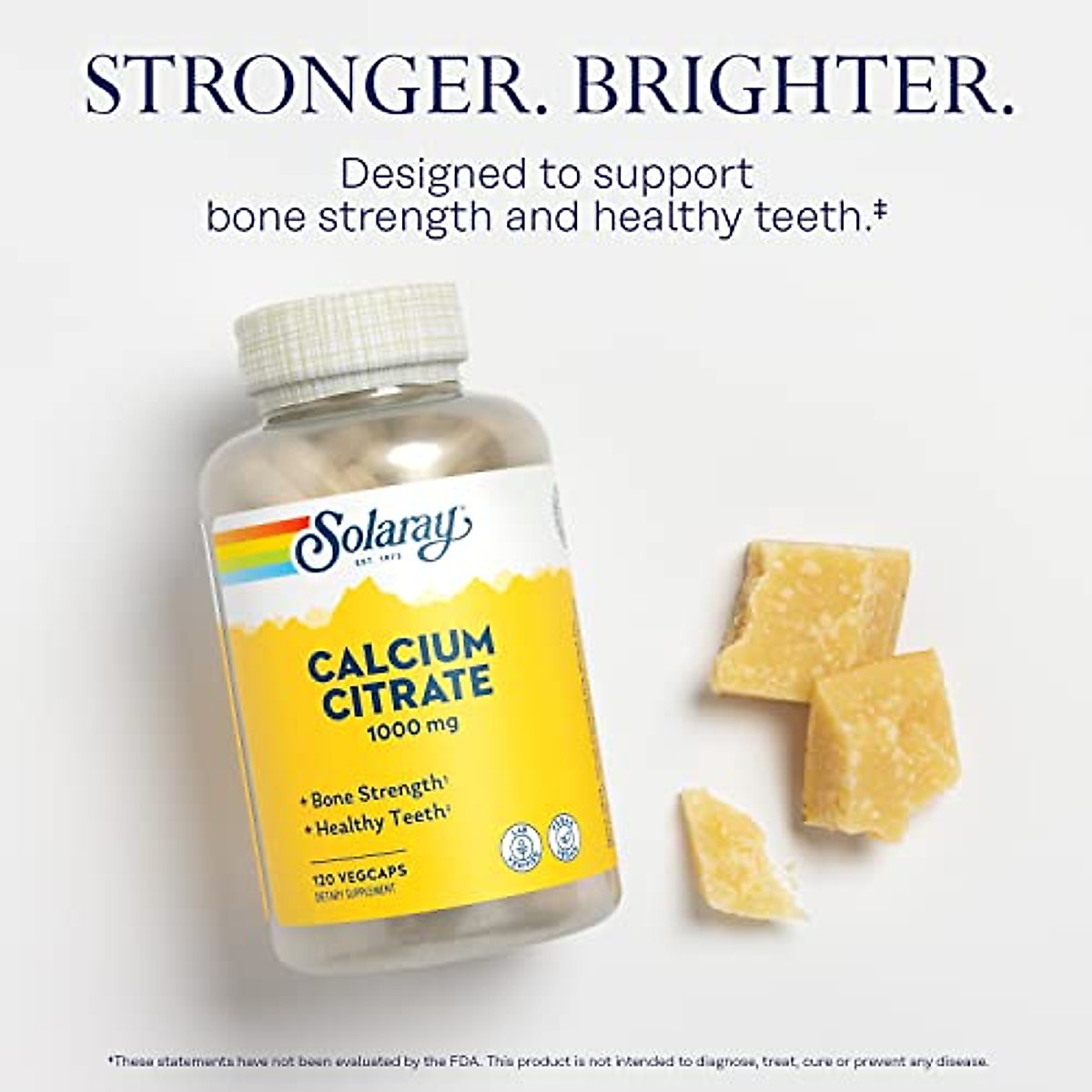 Solaray Calcium Citrate Capsules, 1000mg, 120 Count