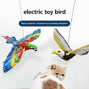 Flying Bird cat Toy, Simulated Bird Interactive cat Toy, Simulated Flying Bird Hanging pet Toy, Interesting Hanging Rotating pet Toy (with Light and Music)