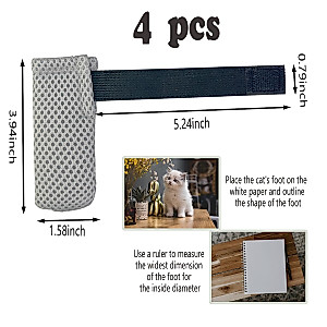 GSYUWIH 5Pcs Cat Mittens to Prevent Scratching and Cat Cone Collar Soft,Cute Cat Recovery Collar,Adjustable Breathable Cat Shoes,Ideal for Post Surgical Recovery and Nail Trimming in Cats