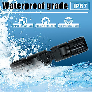 Feotech 7 Pairs Solar Connector Solar Connectors Solar Male & Female Solar Panel Cable Connectors with 2Pcs Spanners IP67 Waterproof