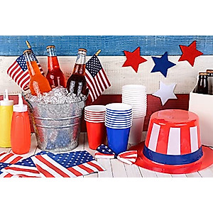 GIFTEXPRESS Set of 12, Proudly Made in U.S.A. Small American Flags 4x6 Inch/Small US Flag/Mini American Stick Flag/American Hand Held Stick Flags Spear Top