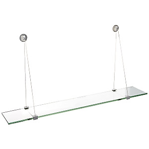 Spancraft Glass Crane Glass Shelf, Brushed Steel, 12 x 30