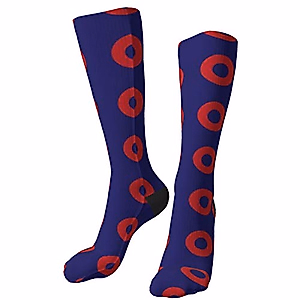 Zjblheq Socks Phish Red Donut Circles On Blue Casual Novelty Funny For Outdoor Athletic Sports Boot Running Hiking Trekking