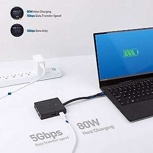 Cable Matters USB C Hub with 4K HDMI, 80W Charging, UHS-II Card Reader, 4X USB, and Gigabit Ethernet - USB-C and Thunderbolt 4 / USB4 / Thunderbolt 3 Port Compatible with MacBook Pro, Dell XPS