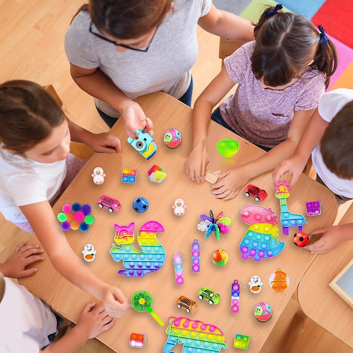 200 pcs Party Favors for Kids, Fidget Toys Pack, Stocking Stuffers, Easter Basket Stuffers, Birthday Gift Toys, Prize Box Toys, Treasure Box Birthday Party, Goodie Bag Stuffers, Carnival Prizes, Pinata Filler Stuffers Toys for Classroom, Assortment Party