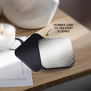 3dRose Gray Steel Diamond Plate Industrial Pattern - Soft Coasters, Set of 8 (CST_219468_2)