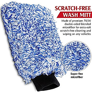 TAKAVU New Car Wash Mitt, 2 Pack Premium Cyclone Microfiber Washing Gloves, Holds Tons of Sudsy Water for Effective Washing, Machine Washable, Lint Free, Scratch Free