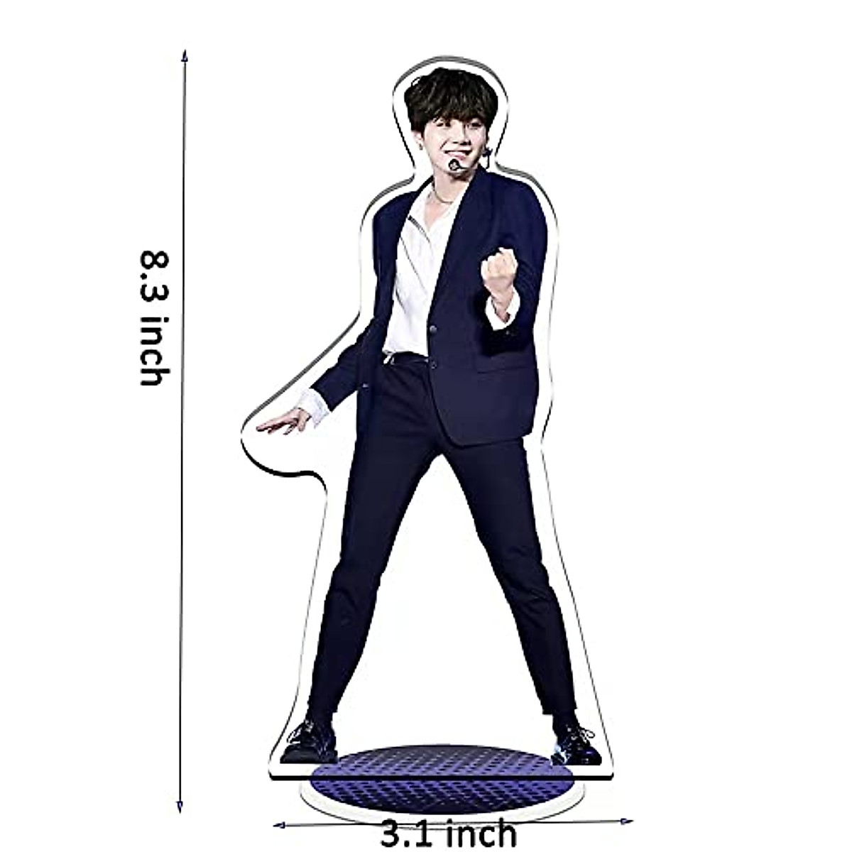 Kpop Star Acrylic Toy Double-side Photo Desk Stand for Desk Decoration Party Decoration (Suga)