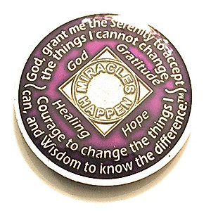 Recovery Line 30 Year NA Deep Purple & Gold Tri Plate Medallion -Chip, Coin, Token