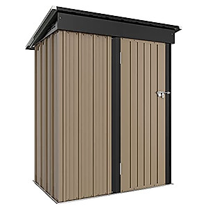 GUNJI 5 x 3 FT Shed Outdoor Storage Shed Metal Garden Shed with Lockable Door Outside Waterproof Tool Shed for Backyard, Patio, Lawn