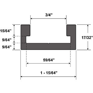 POWERTEC 71568 Aluminum Miter T-Track with Miter T-Bar, 32-Inch