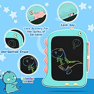 ORSEN LCD Writing Tablet Toys, 8.5 Inch Doodle Board Gifts for Kids, Toddlers Dinosaur Drawing Pad or Board Christmas Birthday Gifts, Drawing Tablets for Boys Girls 2 3 4 5 6 7 Years Old-Blue