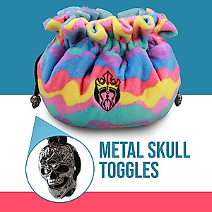 CardKingPro Immense - OCD Edition - Dice Bags with 15 Pockets - Rainbow & Blue - Capacity 200+ Dice - Great for Dice Hoarders [Patented Design]