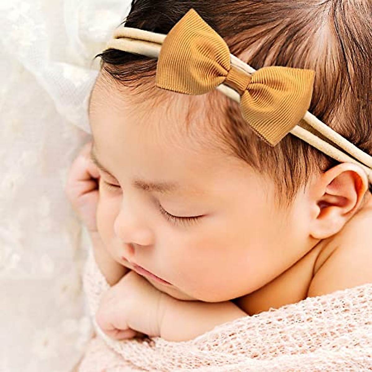 CÉLLOT 40 Colors Baby Bow Headbands 2.75" Hair Bows Super Soft Nylon Headbands for Baby Girls Infants preemie and Newborn Kids Hair Accessories