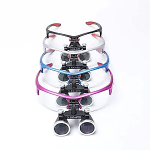 APHRODITE Surgical Binocular Loupe 3.5X Magnification Working Distance 320-420MM Optical Magnify Glass Loupes (Red)