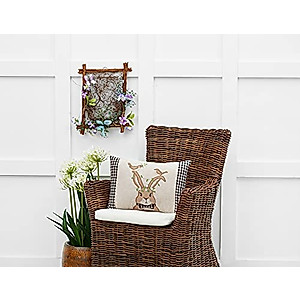 C&F Home Bunny Birds Lumber Pillow Tan 13" X 18" Spring Soft Woven Pillow with Filling for Couch Sofa Bed Chair Cotton 13 x 18 Tan