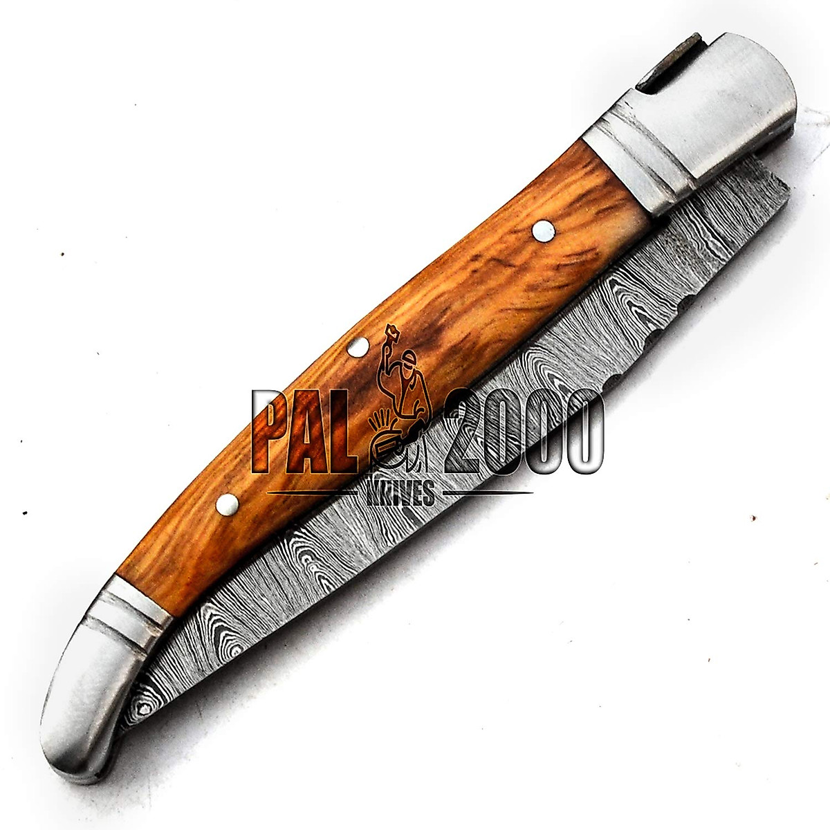 PAL 2000 KNIVES FOL-9695 Custom Handmade Damascus Steel 9 Inches Folding Pocket Hunting Knife